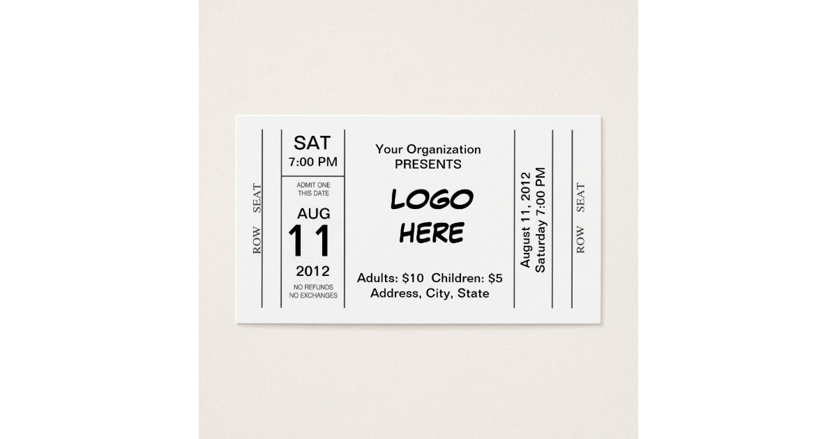 Admission Ticket | Zazzle.com