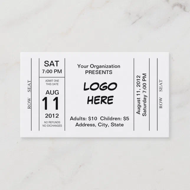 Admission Ticket | Zazzle
