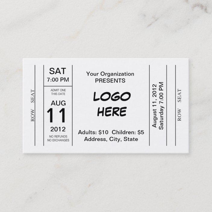 Admission Ticket | Zazzle.com