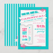 Admit One Carnival Girl Birthday Party Invitation | Zazzle