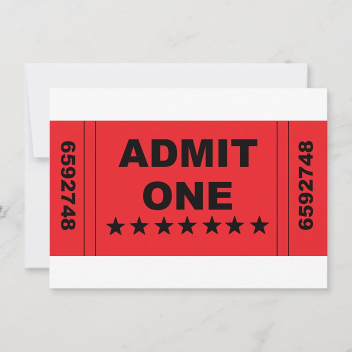 "Admit One" Invitation | Zazzle.com