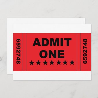 "Admit One" Invitation | Zazzle