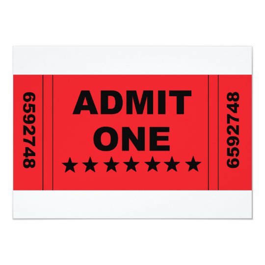 "Admit One" Invitation | Zazzle.com