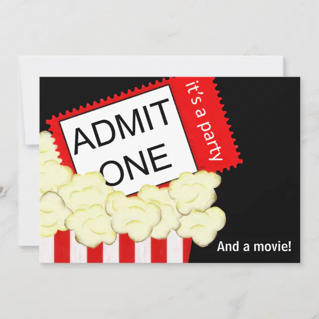 Admit One Movie and Birthday Party Invitation | Zazzle