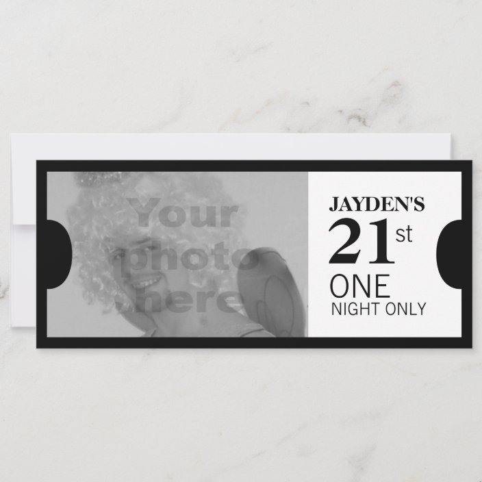 Admit one VIP 21st birthday party photo invite | Zazzle