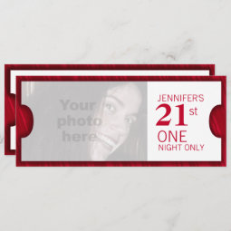 Admit one VIP 21st birthday party photo invite | Zazzle