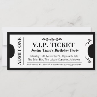 Admit one VIP 30th birthday party photo invite | Zazzle