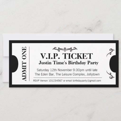 Admit one VIP 30th birthday party photo invite | Zazzle