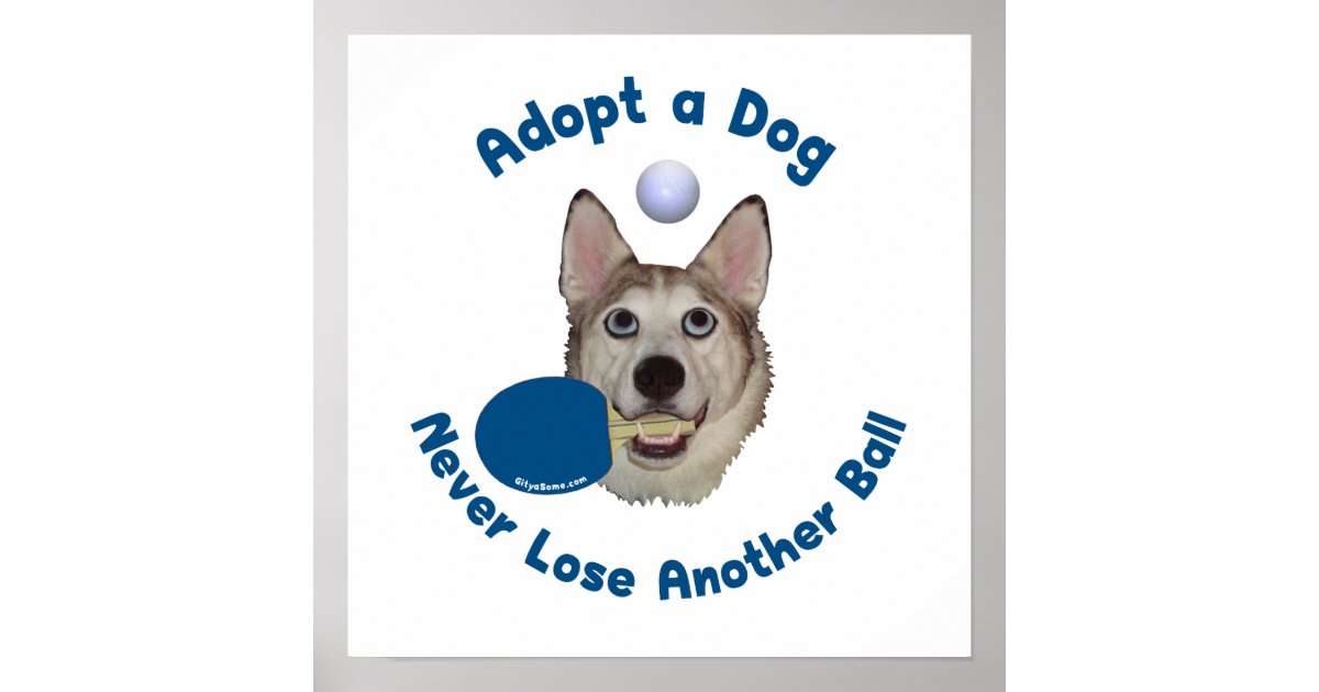 Adopt a Dog Ping Pong Poster | Zazzle