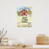 Adopt a Farm Animal Birthday Party Sign | Zazzle