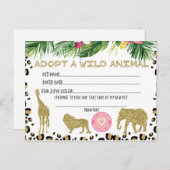 Adopt A Wild Animal Birthday Party Certificate Postcard | Zazzle