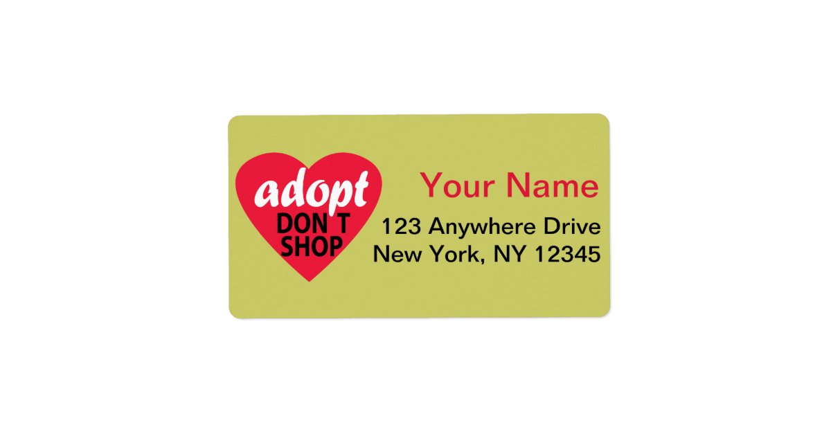 Adopt Dont Shop Label | Zazzle
