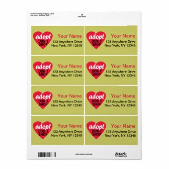 Adopt Dont Shop Label | Zazzle