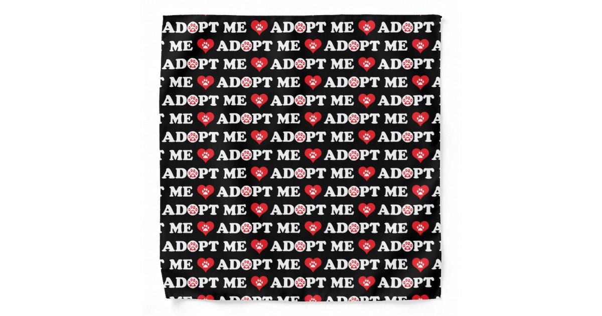 Adopt Me Heart Pattern l Pet Rescue - Red Bandana | Zazzle
