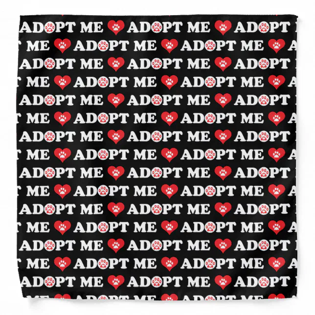 Adopt Me Heart Pattern l Pet Rescue - Red Bandana | Zazzle