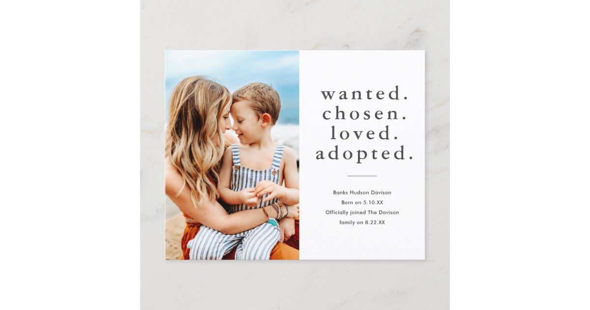 Adopted Budget Photo Adoption Announcement | Zazzle