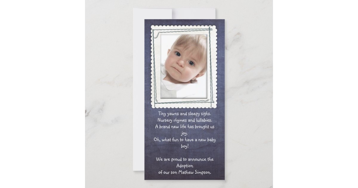 adoption announcement photocard | Zazzle