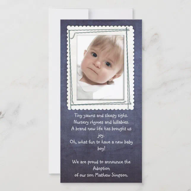 adoption announcement photocard | Zazzle