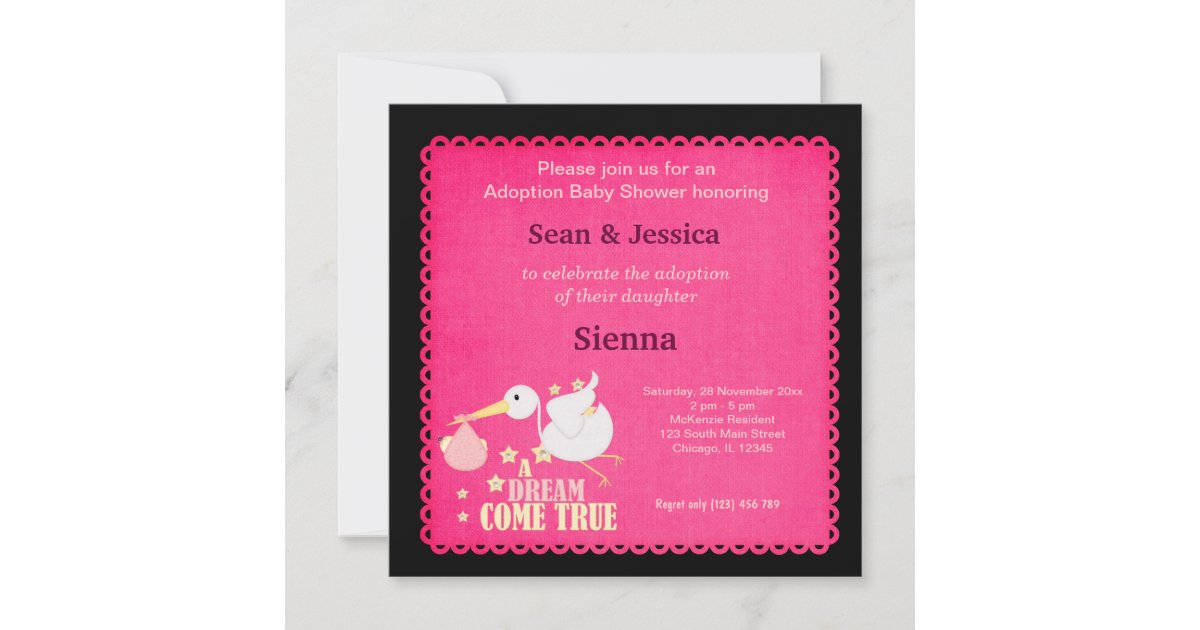 Adoption Baby Shower Girl Invitation | Zazzle