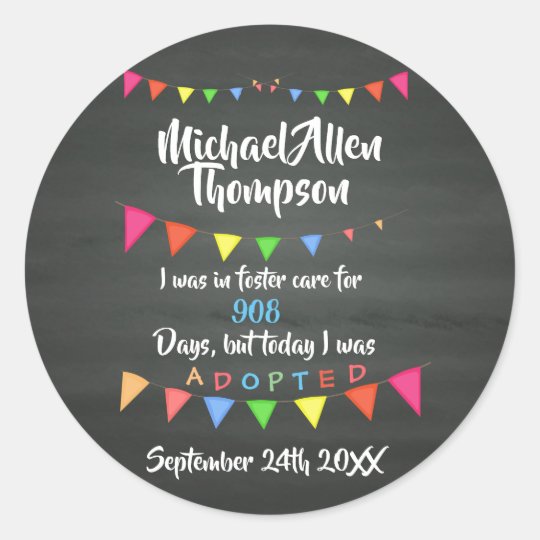 Adoption From Foster Care Stickers Party | Zazzle.com