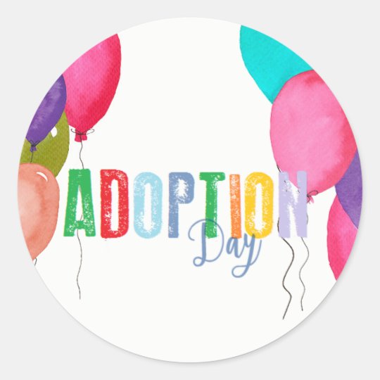 Adoption Party Collection Classic Round Sticker | Zazzle.com