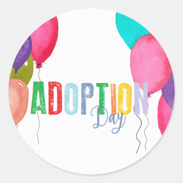 Adoption Party Collection Classic Round Sticker | Zazzle