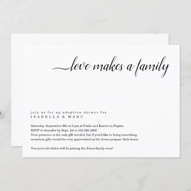 Adoption Shower Invitation (for Older Child) | Zazzle