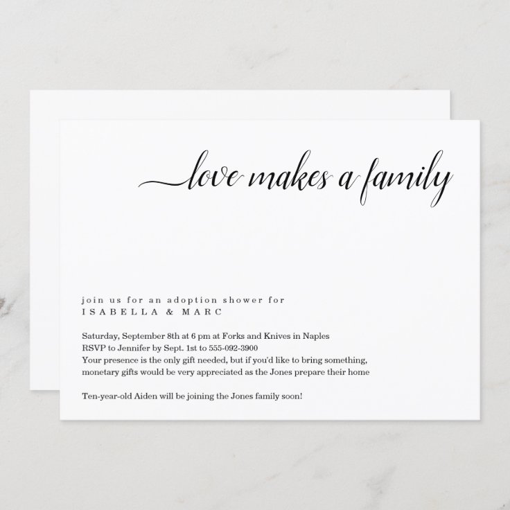 Adoption Shower Invitation (for Older Child) | Zazzle