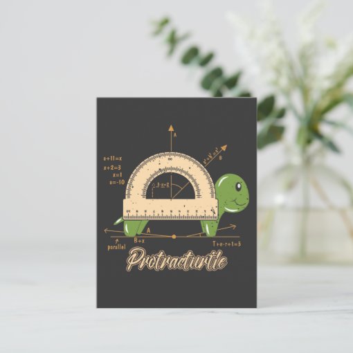 Adorabe Math Protractor Turtle Kids School Postcard | Zazzle