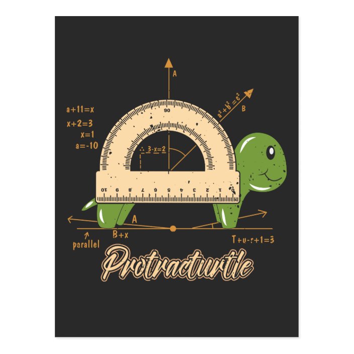 Adorabe Math Protractor Turtle Kids School Postcard | Zazzle.com
