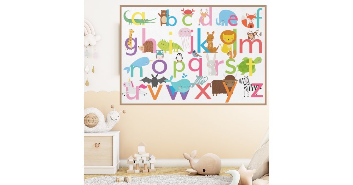 Adorable Animal Alphabet Poster | Zazzle