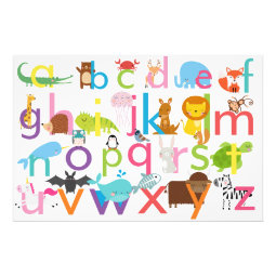 Adorable Animal Alphabet Poster | Zazzle
