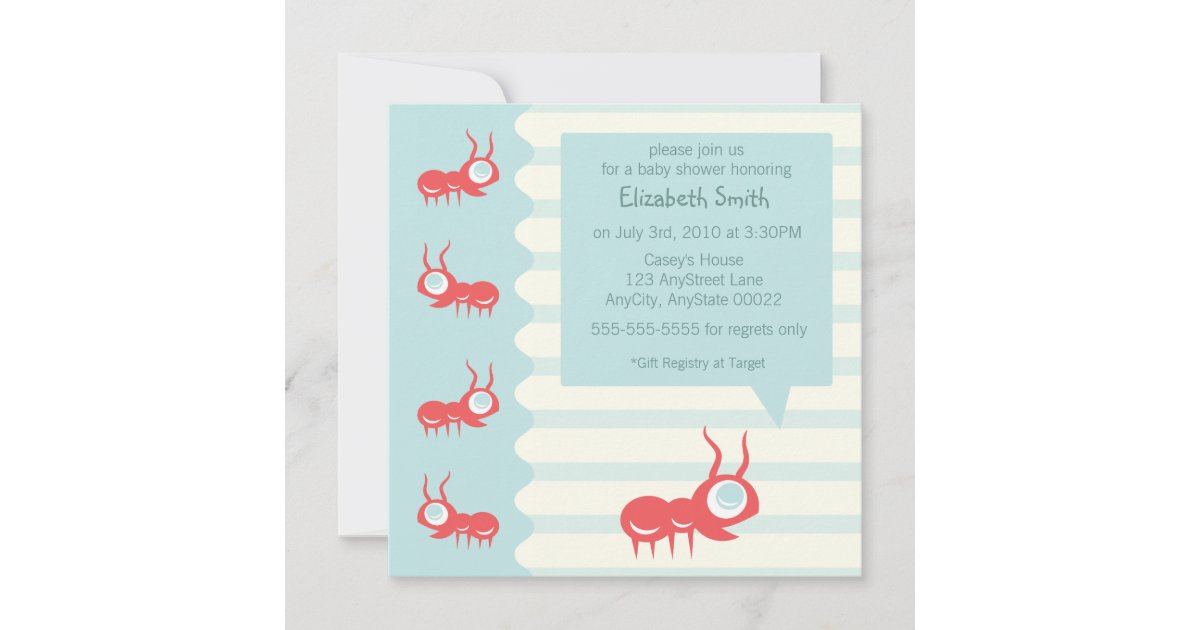 Adorable Ant Invitation | Zazzle