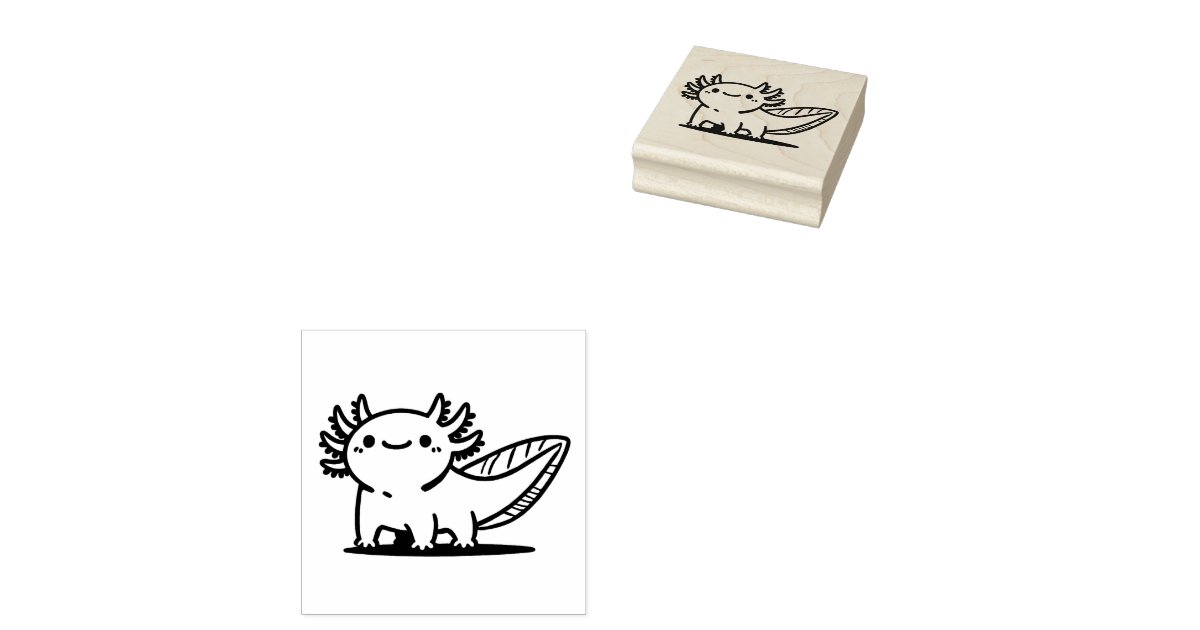 Adorable Axolotl Rubber Stamp | Zazzle