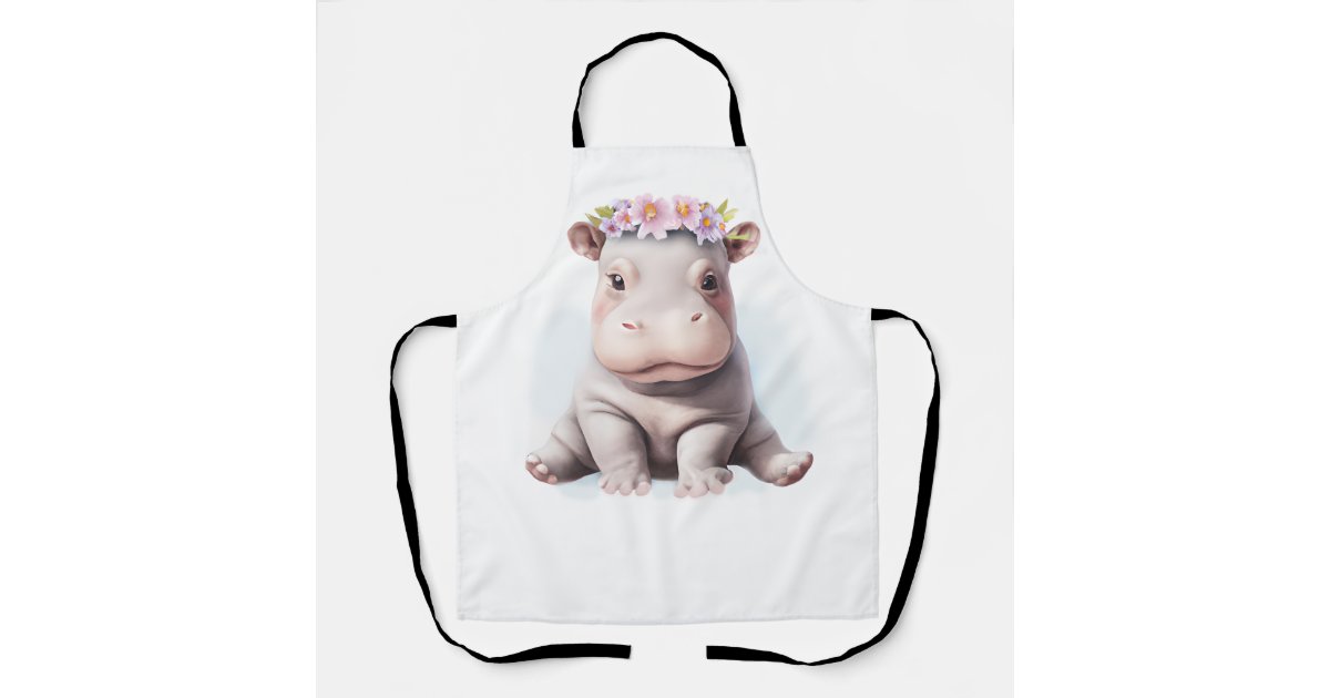 Adorable Baby Hippopotamus Apron | Zazzle