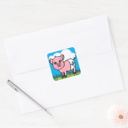 Adorable Baby Pig Stickers | Zazzle