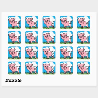 Adorable Baby Pig Stickers | Zazzle