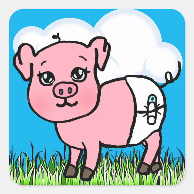 Adorable Baby Pig Stickers | Zazzle