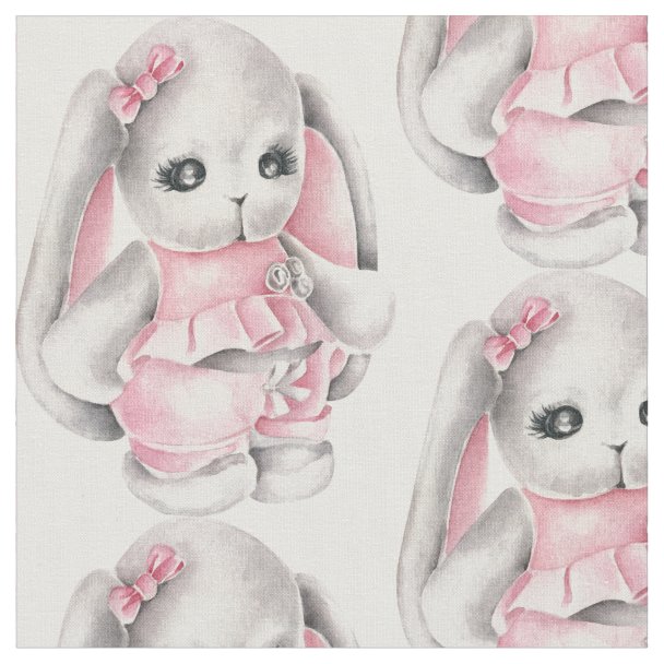 Adorable Bunnies Fabric | Zazzle