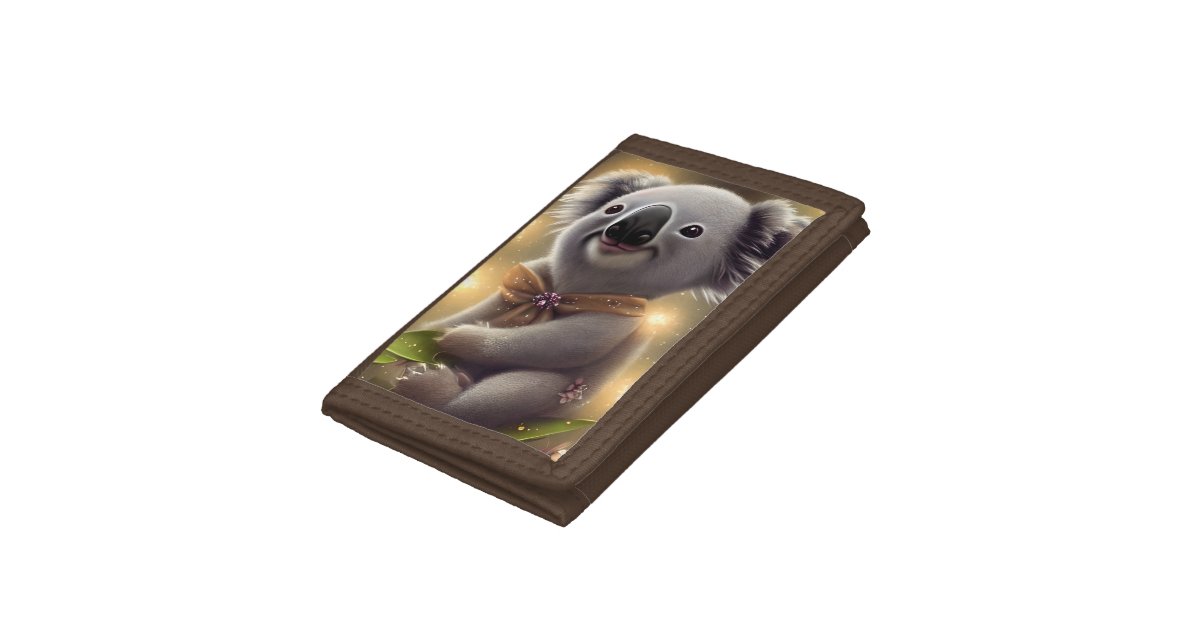 Adorable Baby Smiling Koala Bear Trifold Wallet | Zazzle
