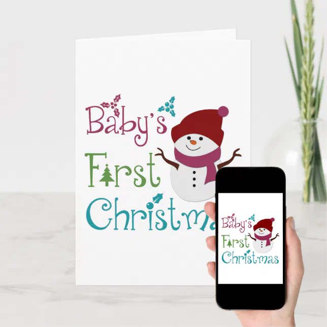 Adorable Babys First Christmas Holiday Card | Zazzle