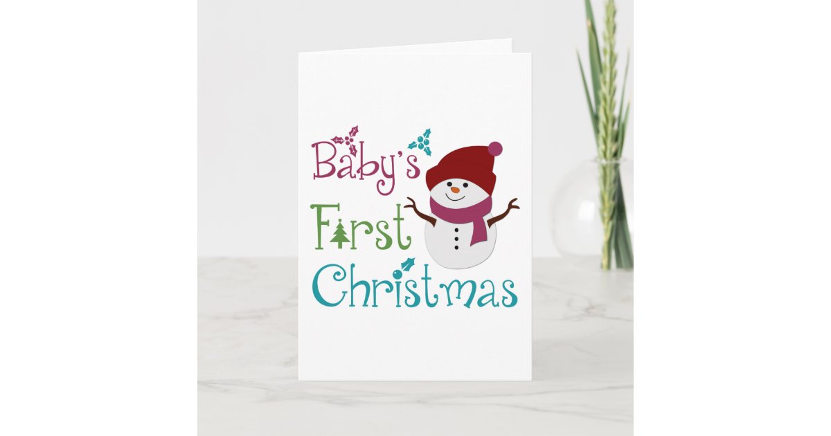 Adorable Babys First Christmas Holiday Card | Zazzle