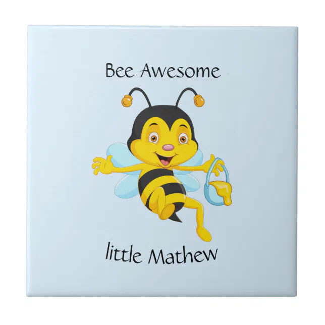 Adorable Bee Boy Cartoon Ceramic Tile | Zazzle