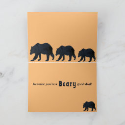 Adorable Black Bear Father's Day Card | Zazzle
