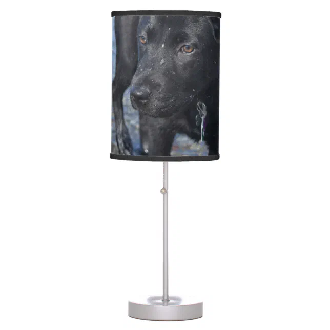 Adorable Black Lab Puppy Dog Table Lamp | Zazzle