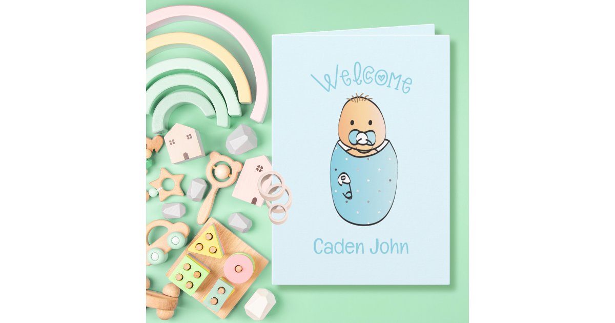 Adorable Blue Boy Sweet Keepsake Baby Shower Card | Zazzle