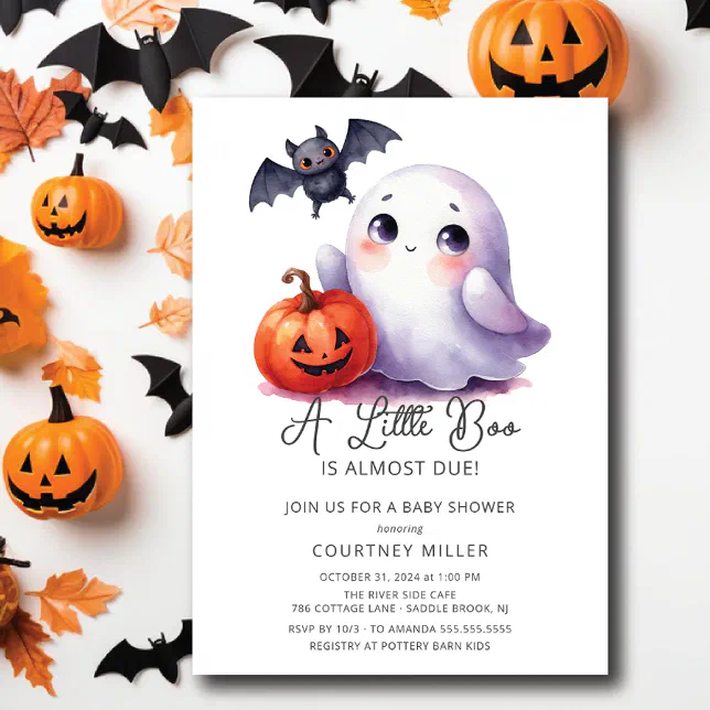 Adorable Boo Is Almost Due Baby Shower Invitation | Zazzle