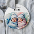 Adorable Boy/Girl Twin Babies Mom To Be Button | Zazzle