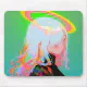 Adorable Bright Neon Halo Anime Girl Mouse Pad | Zazzle