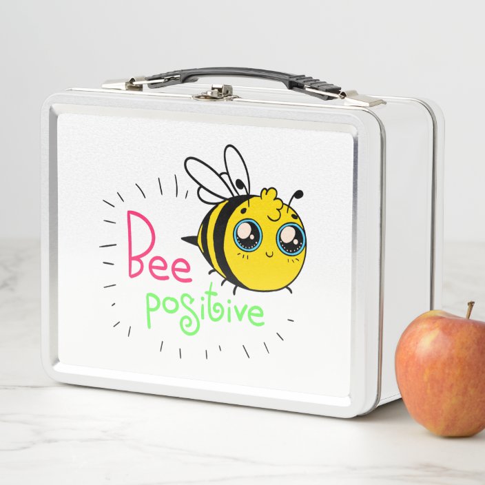Adorable Bumble Bee Be Positive Motivational Metal Lunch Box | Zazzle.com